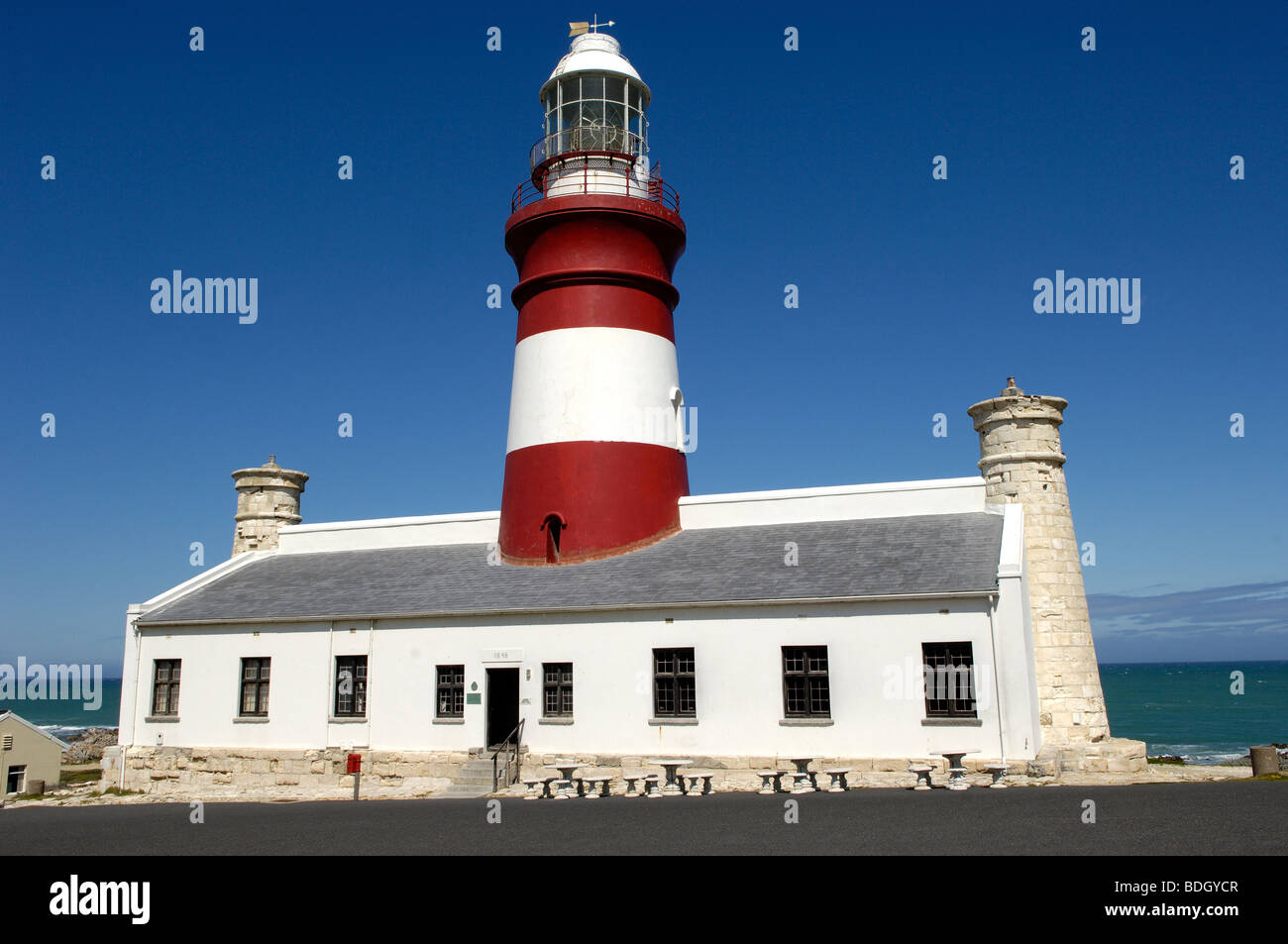 Cape Agulhas Lighthouse, at southern most point of Africa, Western Cape ...