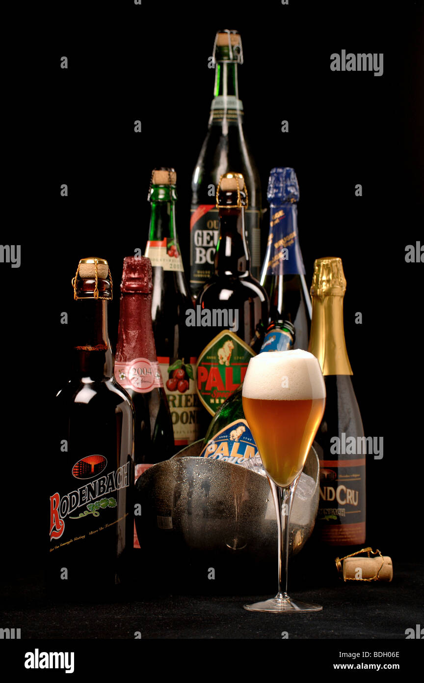 Assortment of Belgian beers Stock Photo - Alamy