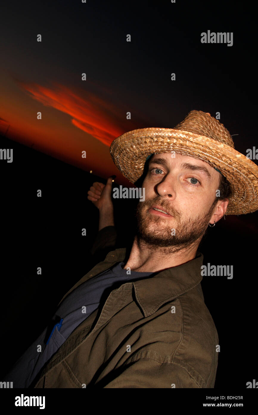 Loren M. Rye giving a thumbs-up to the sunset Stock Photo - Alamy