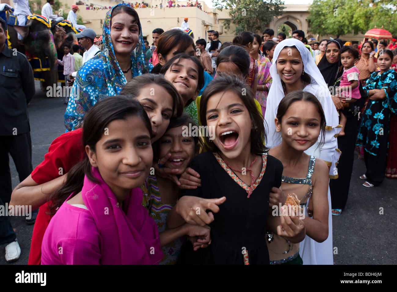 Jaipur, Rajasthan,India - March 29 : people and elephants of the city ...
