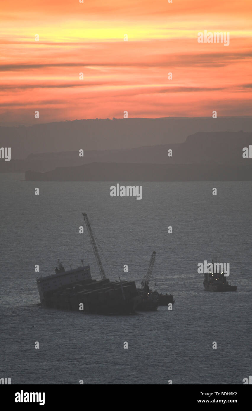 Msc napoli container ship beached wreck boat napoli hi-res stock ...