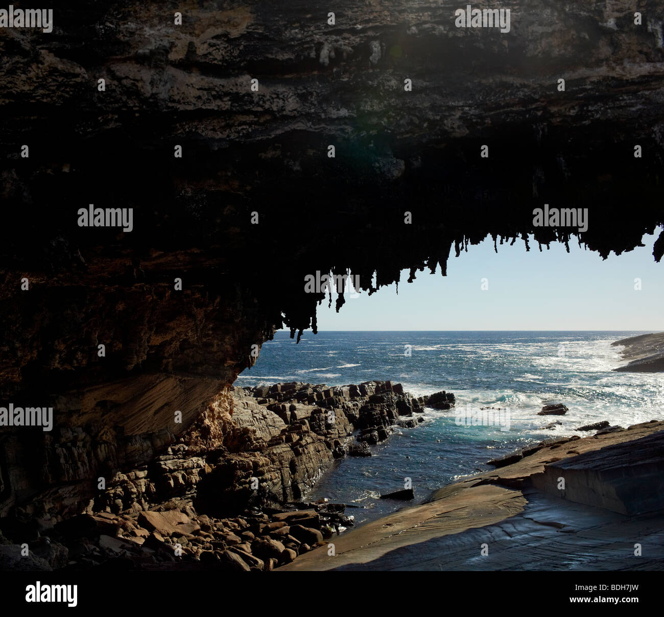Admirals Arch cave sea view Stock Photo - Alamy
