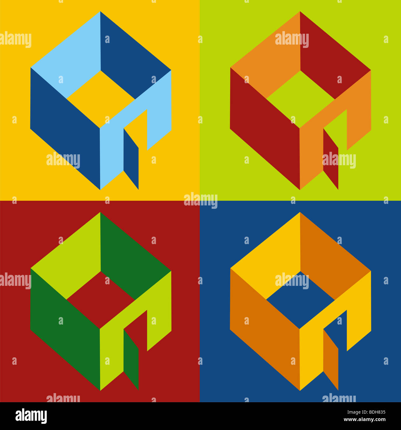 Upper view of four outline houses in high contrast Stock Photo - Alamy