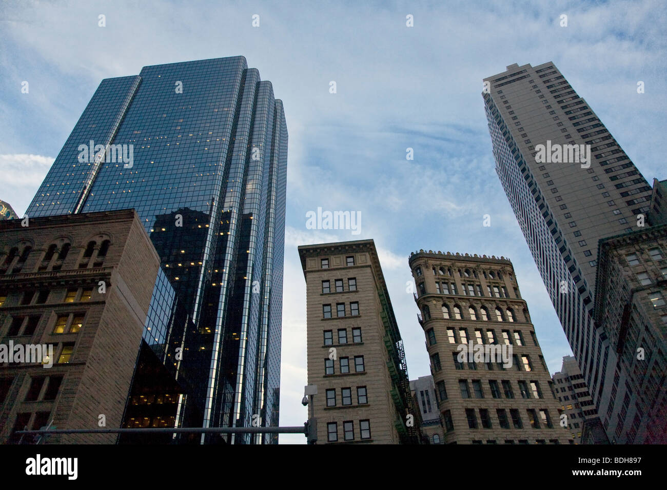 Old Colonial BRICK BUILDINGS are dwarfed by modern SKY SCRAPERS ...