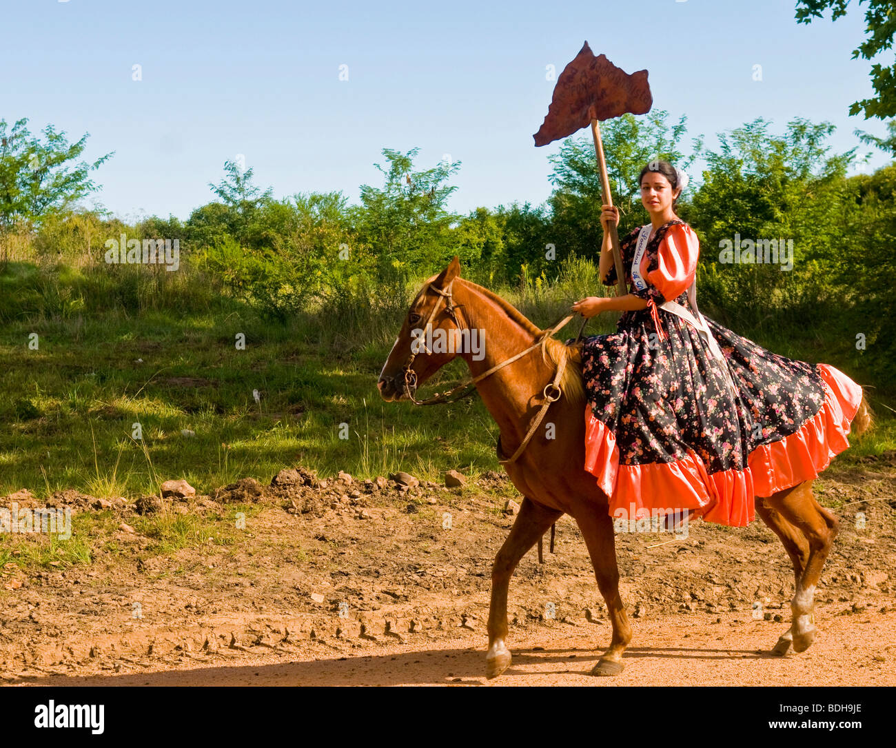 a girl participant in the annual festival of "Patria Gaucha" in ...