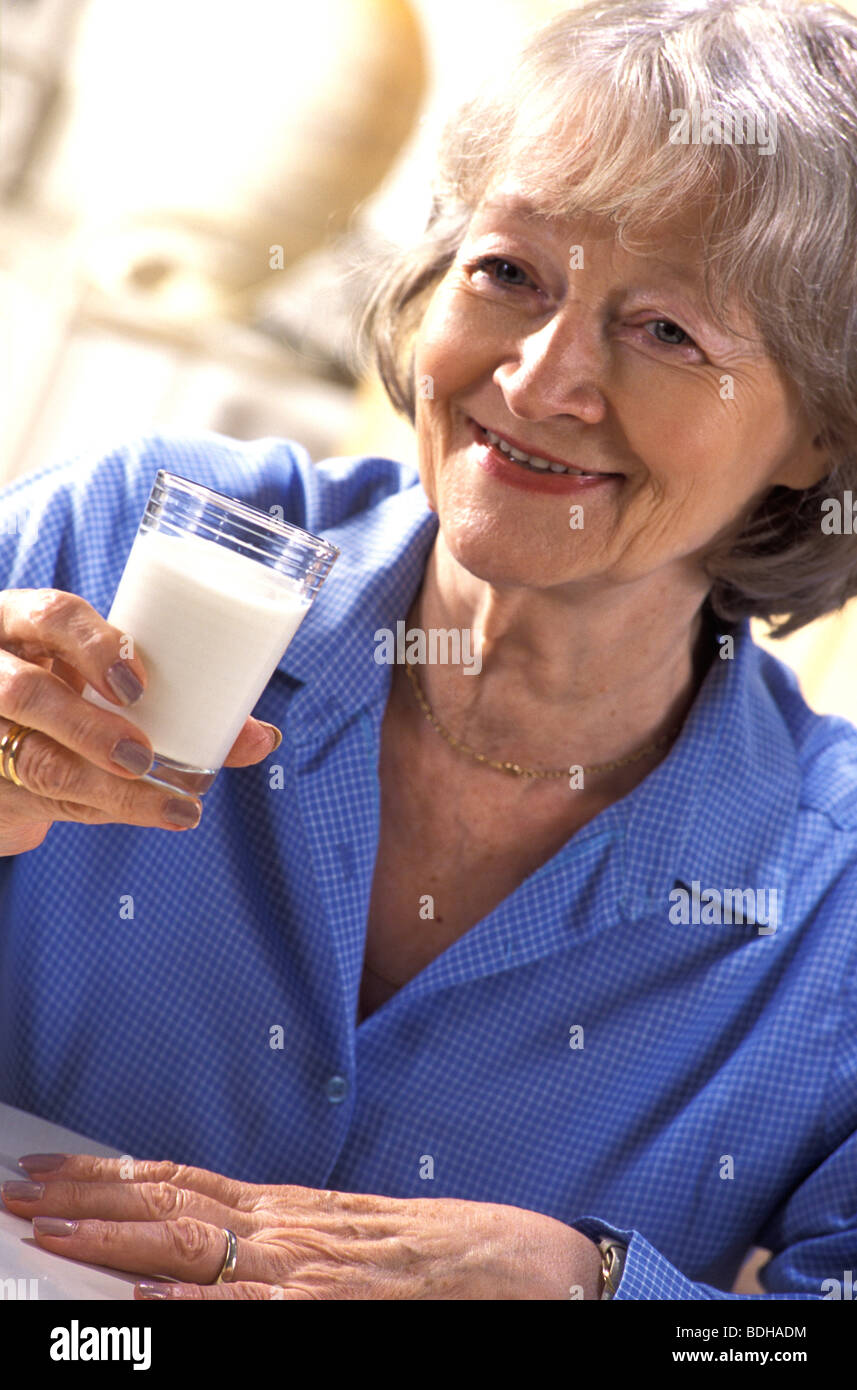 ELDERLY PERSON, DAIRY PRODUCT Stock Photo - Alamy