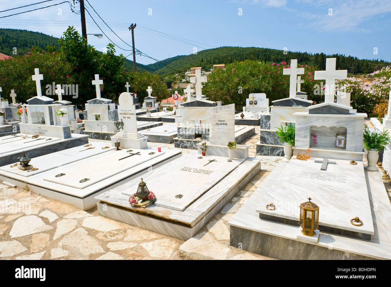Marble crosses in cemetery hi-res stock photography and images - Alamy