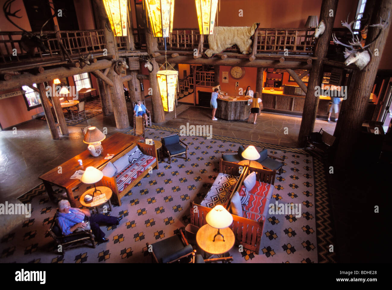 Lobby of lake mcdonald lodge hi-res stock photography and images - Alamy