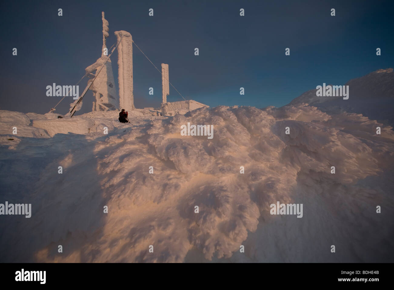 A weather observer and photographer, takes photos of a sunset from the ...