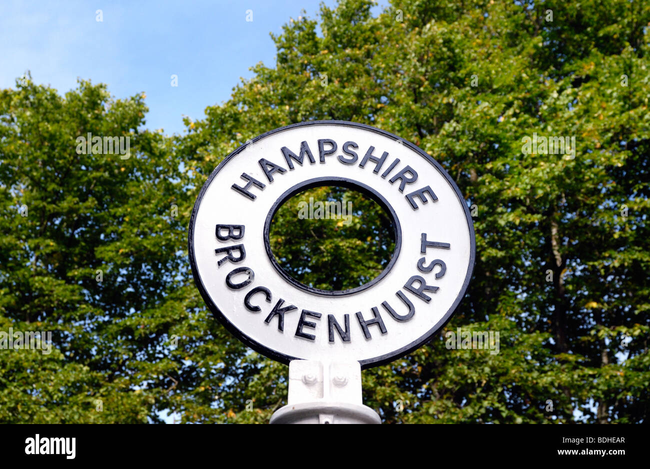 An old sign for Brockenhurst in the New Forest Stock Photo - Alamy