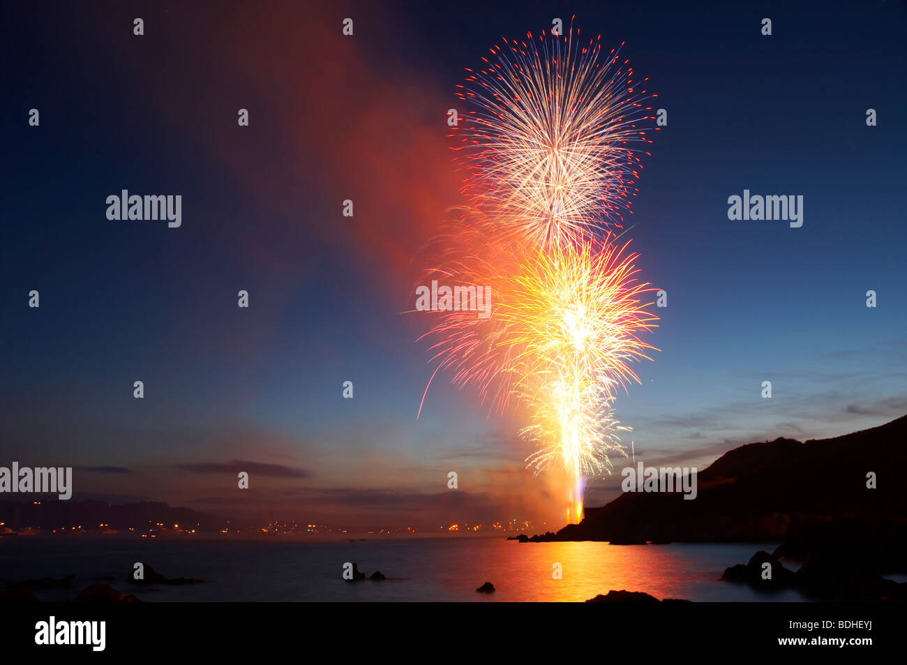 National Fireworks Championships 2009 over Plymouth Sound from ...