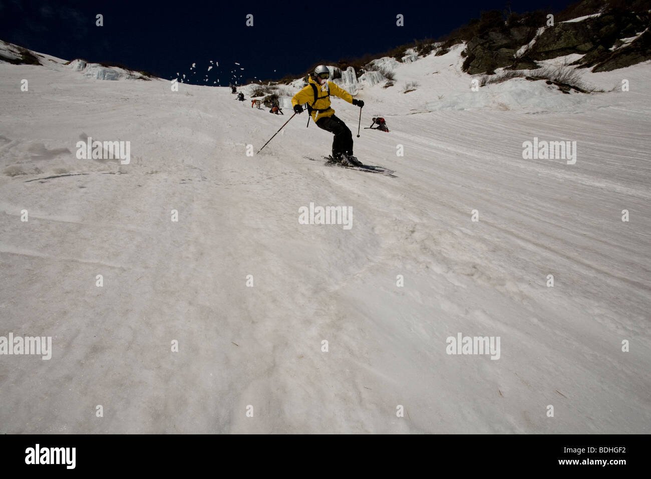 Skiing Tuckerman Ravine on Mt. Washington in the White Mountains of New ...