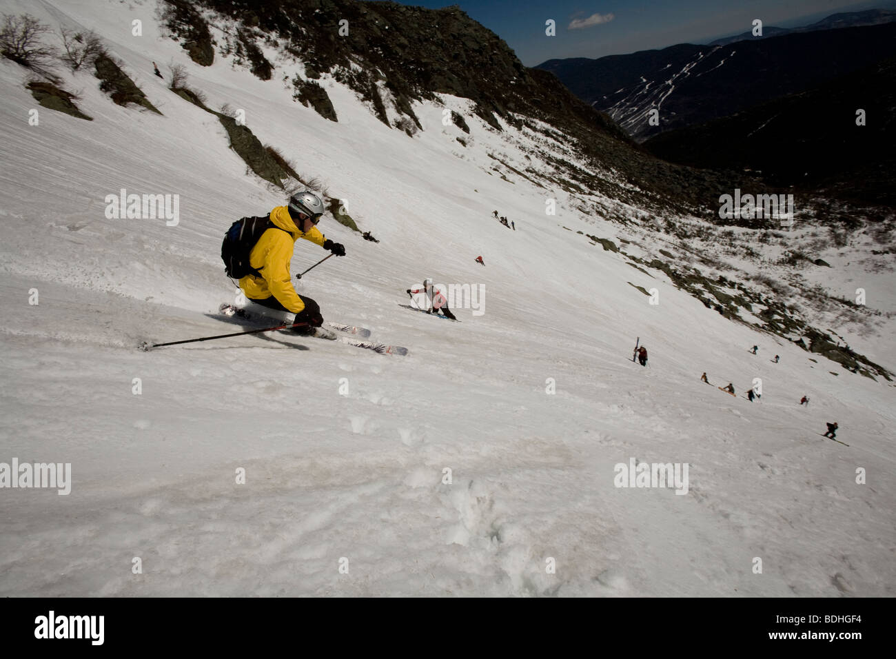 Skiing Tuckerman Ravine on Mt. Washington in the White Mountains of New ...