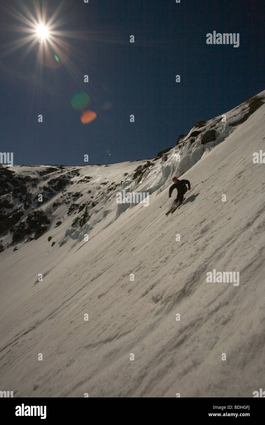 Skiing Tuckerman Ravine on Mt. Washington in the White Mountains of New ...