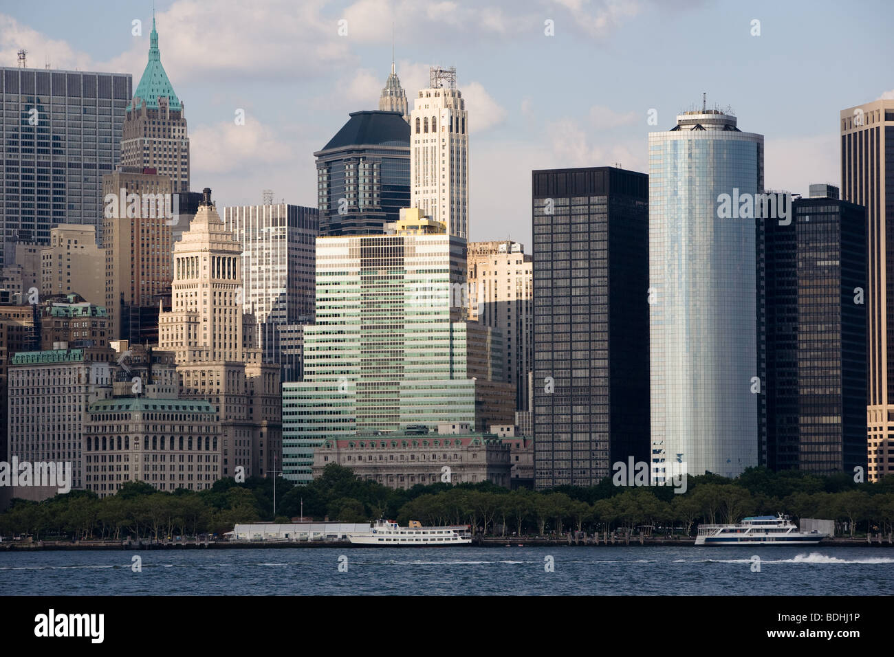 Skyline of New York City from New York Bay Stock Photo - Alamy