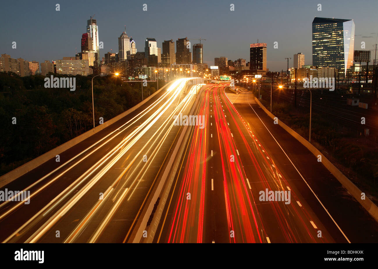 Philadelphia at night, USA Stock Photo - Alamy