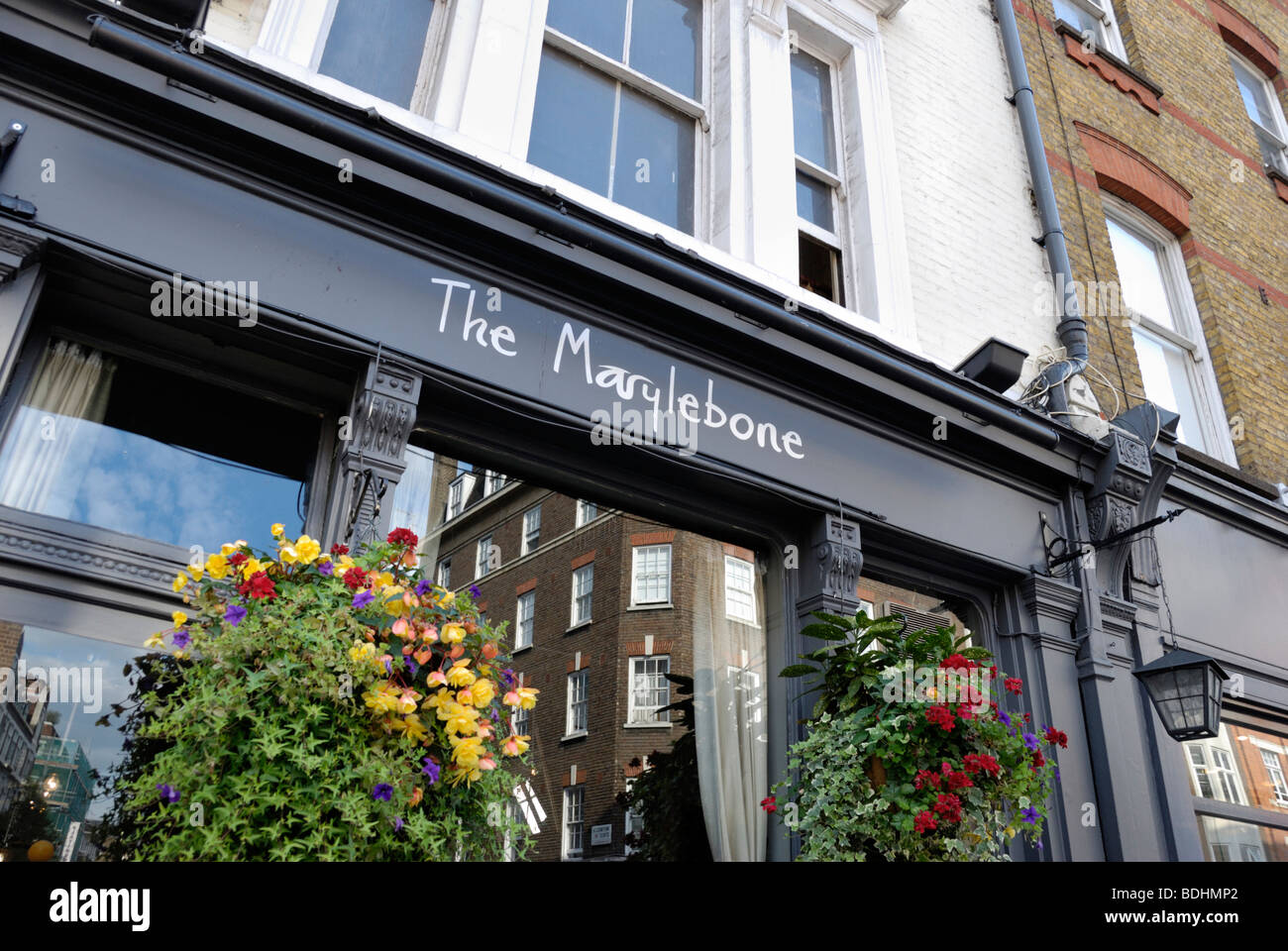 The Marylebone pub bar in Marylebone High Street, London W1, England ...