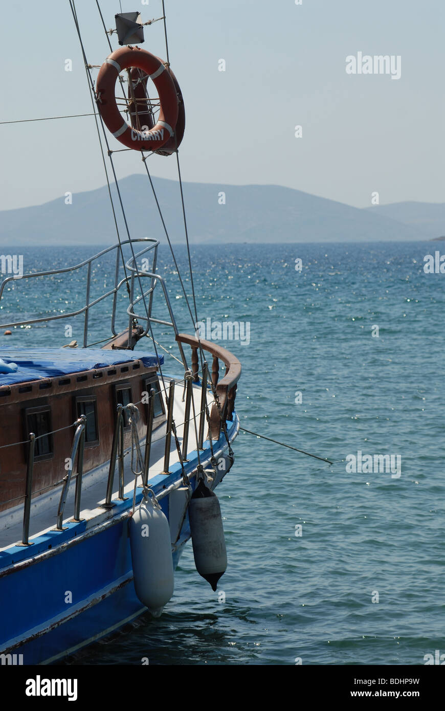 old style traditional fishing boat at the bodrum harbour,turkey Stock ...