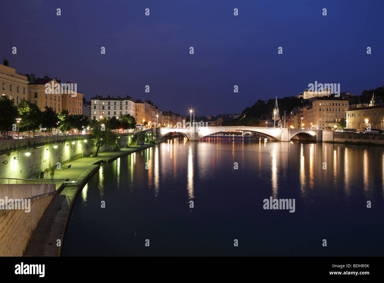 Soane River, Cathedrale St. Jean, Lyon, France Stock Photo - Alamy