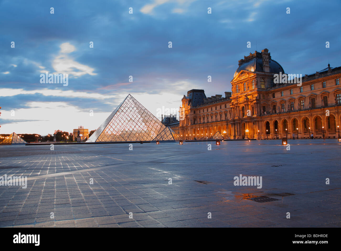 The Louvre Museum at night, Paris, France Stock Photo - Alamy