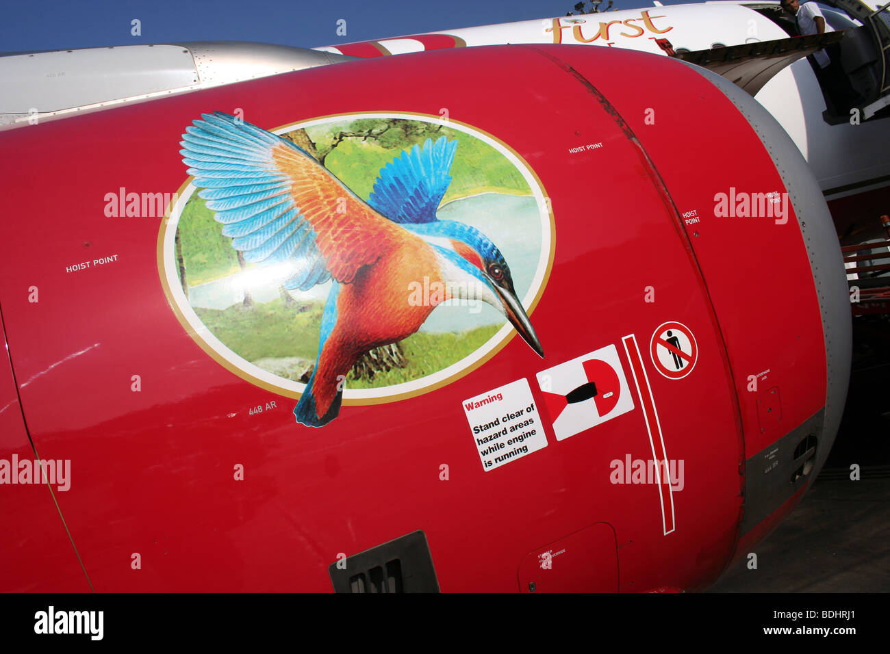 Kingfisher Airlines plane fuselage livery logo Stock Photo - Alamy