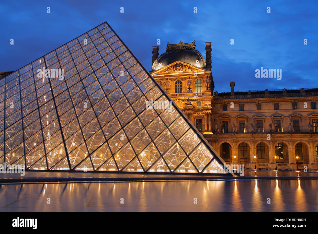 The Louvre Museum at night, Paris, France Stock Photo - Alamy