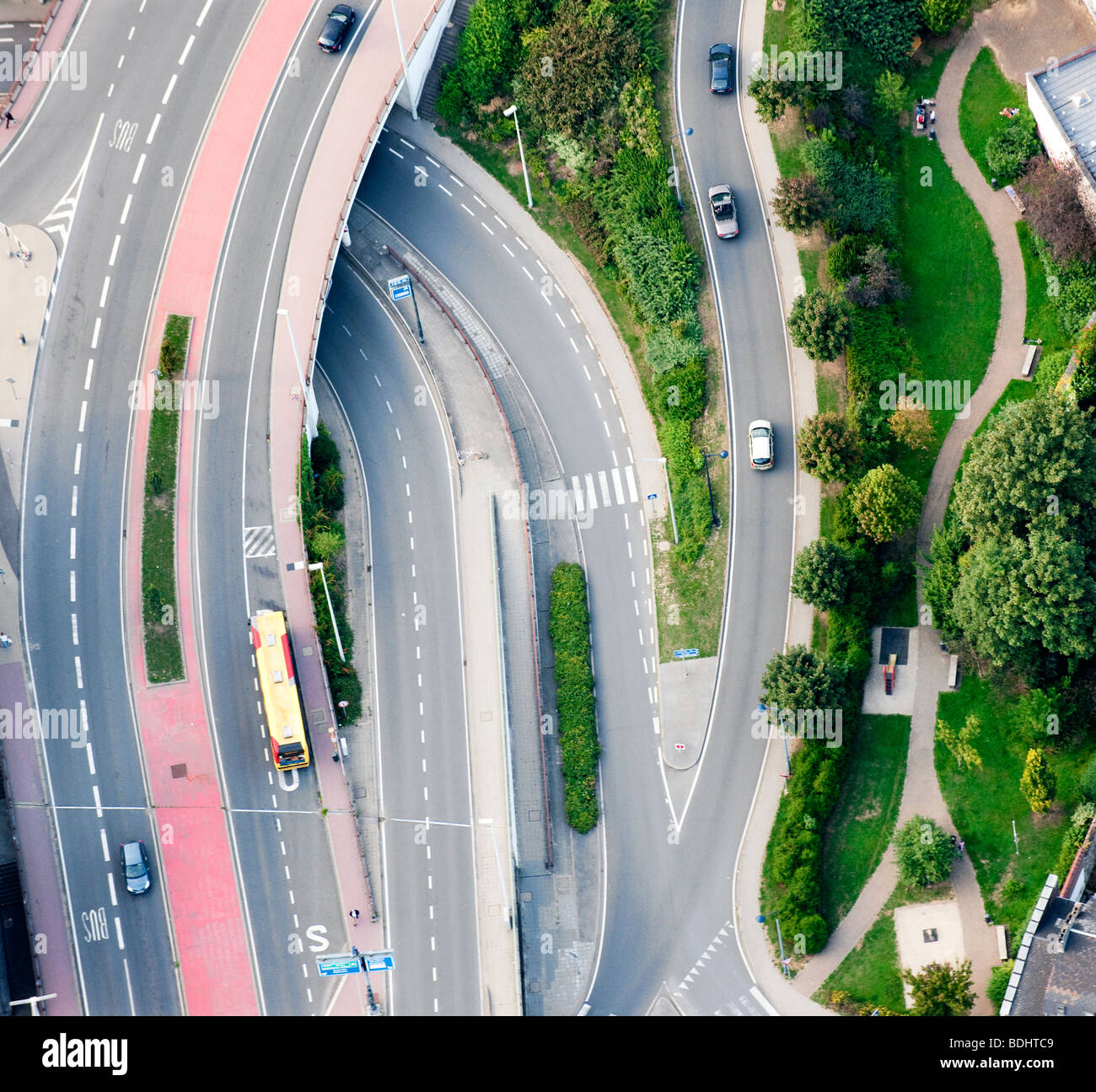 Aerial View : Roads crossing Stock Photo - Alamy