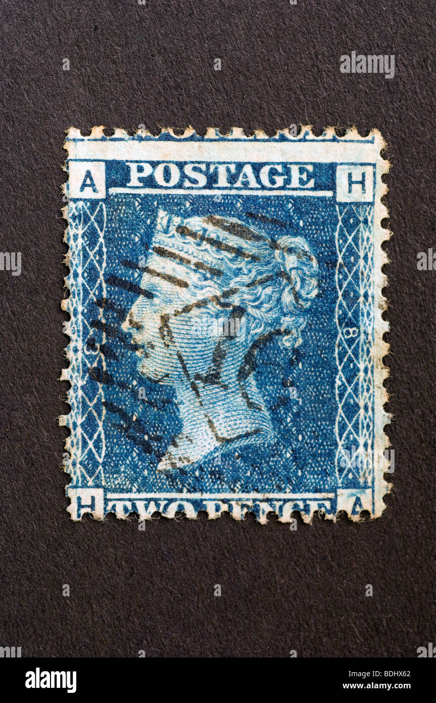 Queen victoria blue stamp hi-res stock photography and images - Alamy