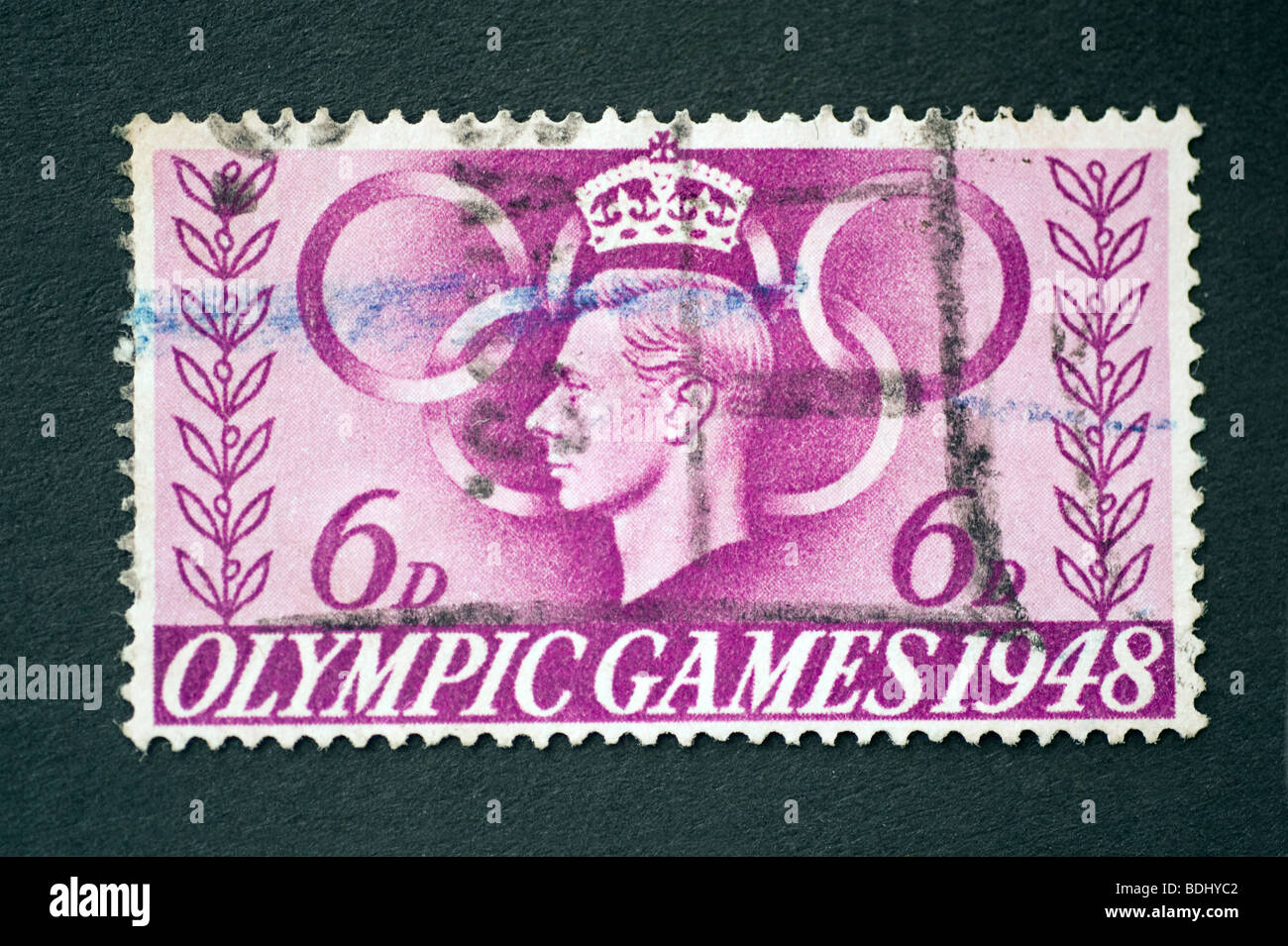 Postage stamp Sixpence Stock Photo - Alamy