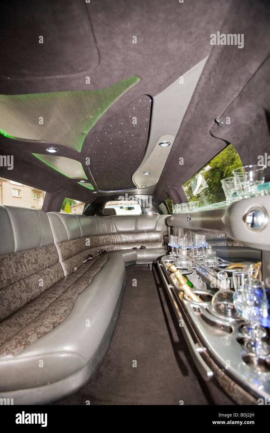 The inside of a stretch Hummer Stock Photo - Alamy