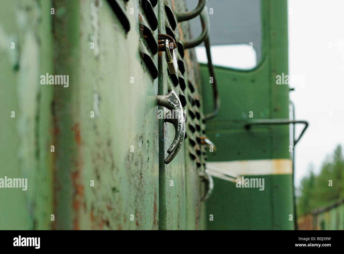 Diesel locomotive machine doors Stock Photo - Alamy