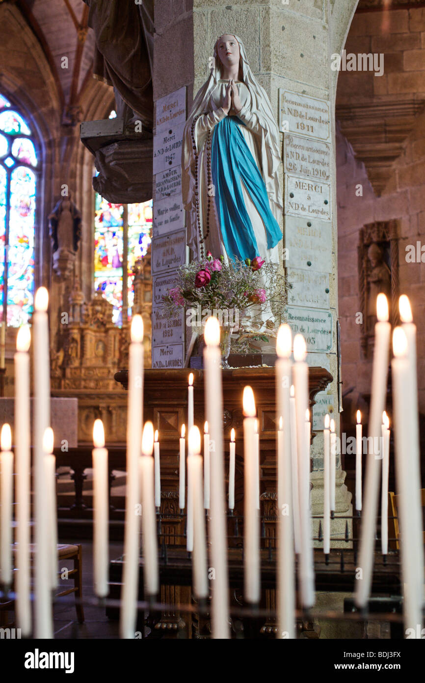 Parish Close at Pleyben in Brittany, France. Statue of the Virgin Mary ...