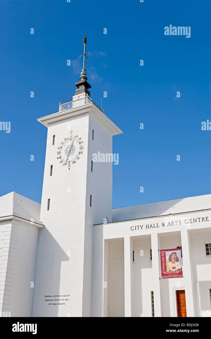 Bermuda, Atlantic Ocean, Hamilton, City Hall and Arts Centre Stock ...