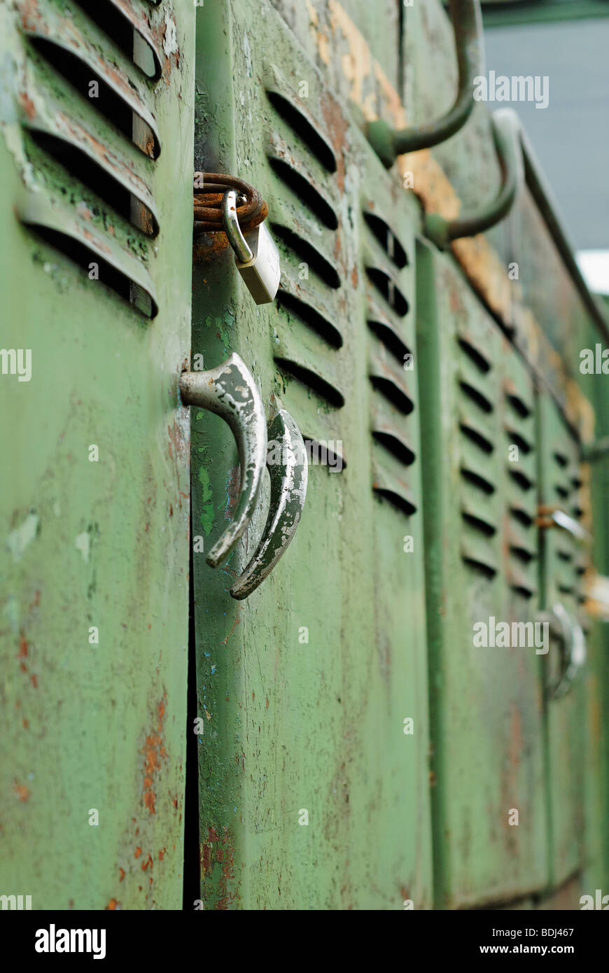 Diesel locomotive machine doors Stock Photo - Alamy
