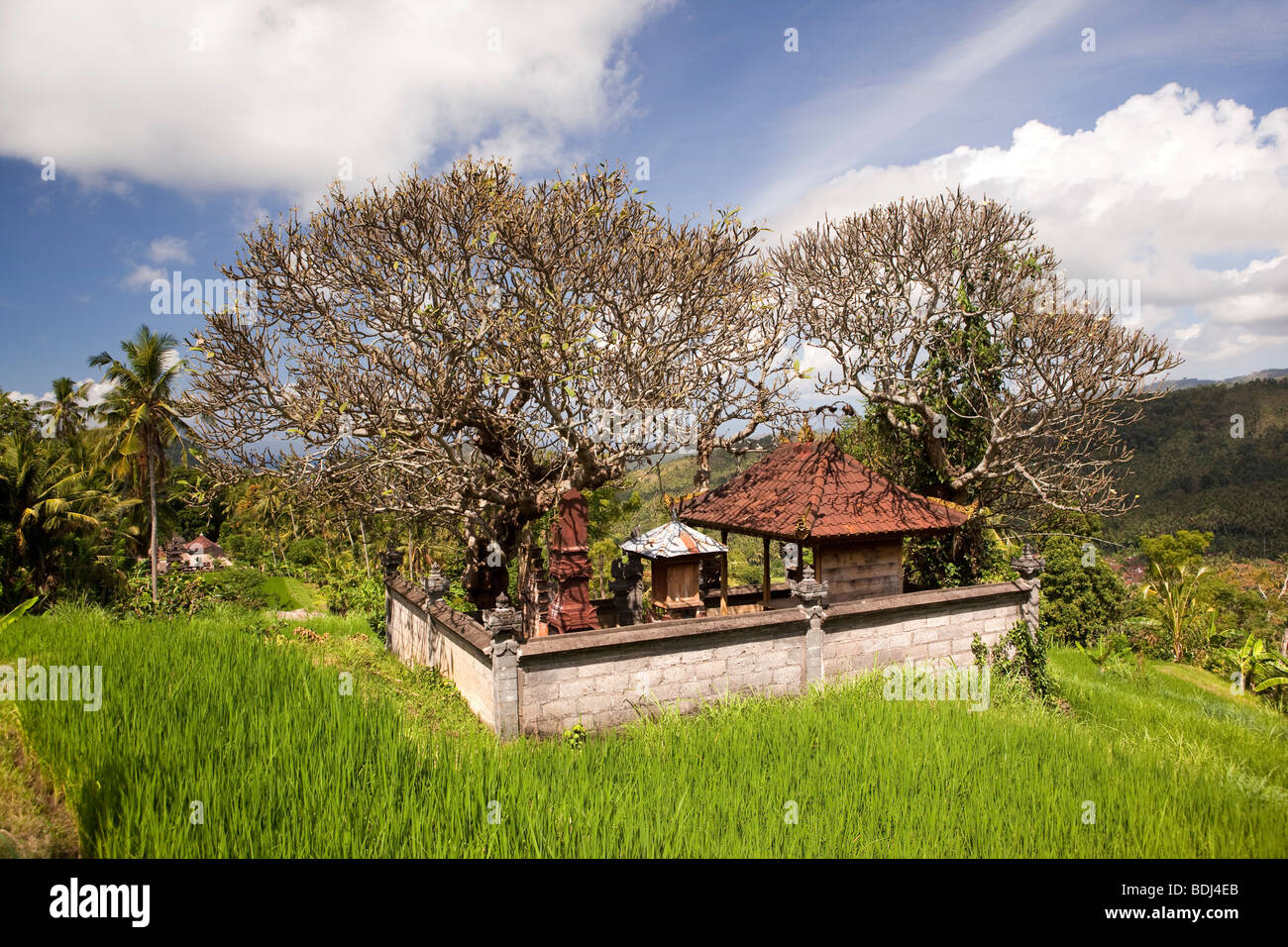 Indonesia, Bali, Putung, small Hindu temple high above Balinese ...