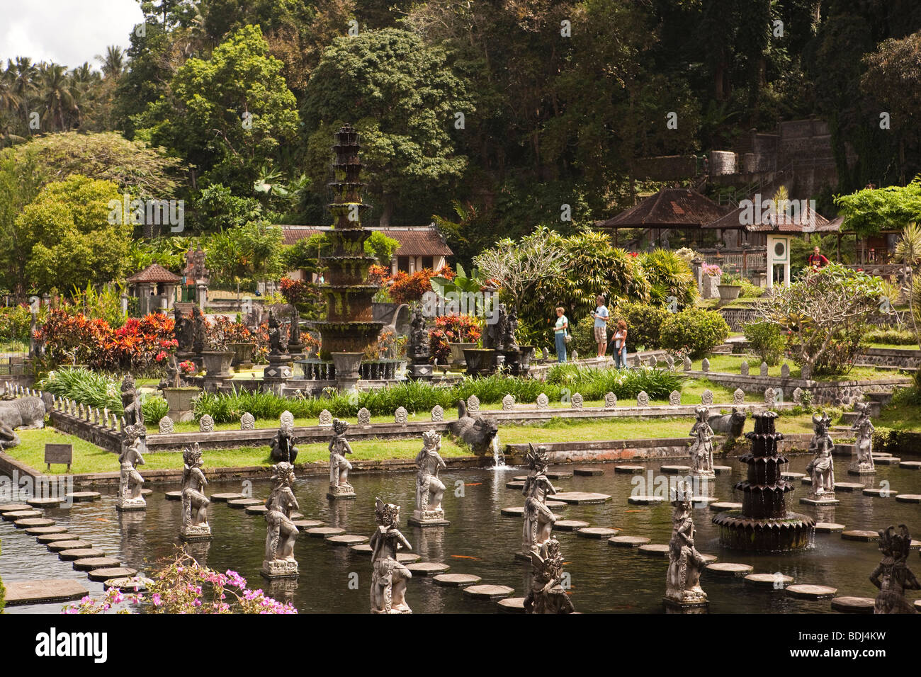 Indonesia, Bali, Tirta Gangga Water Palace garden, Mahabarata pond and ...