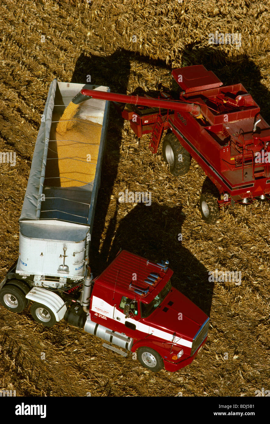 Aerial view combine augering newly hi-res stock photography and images ...