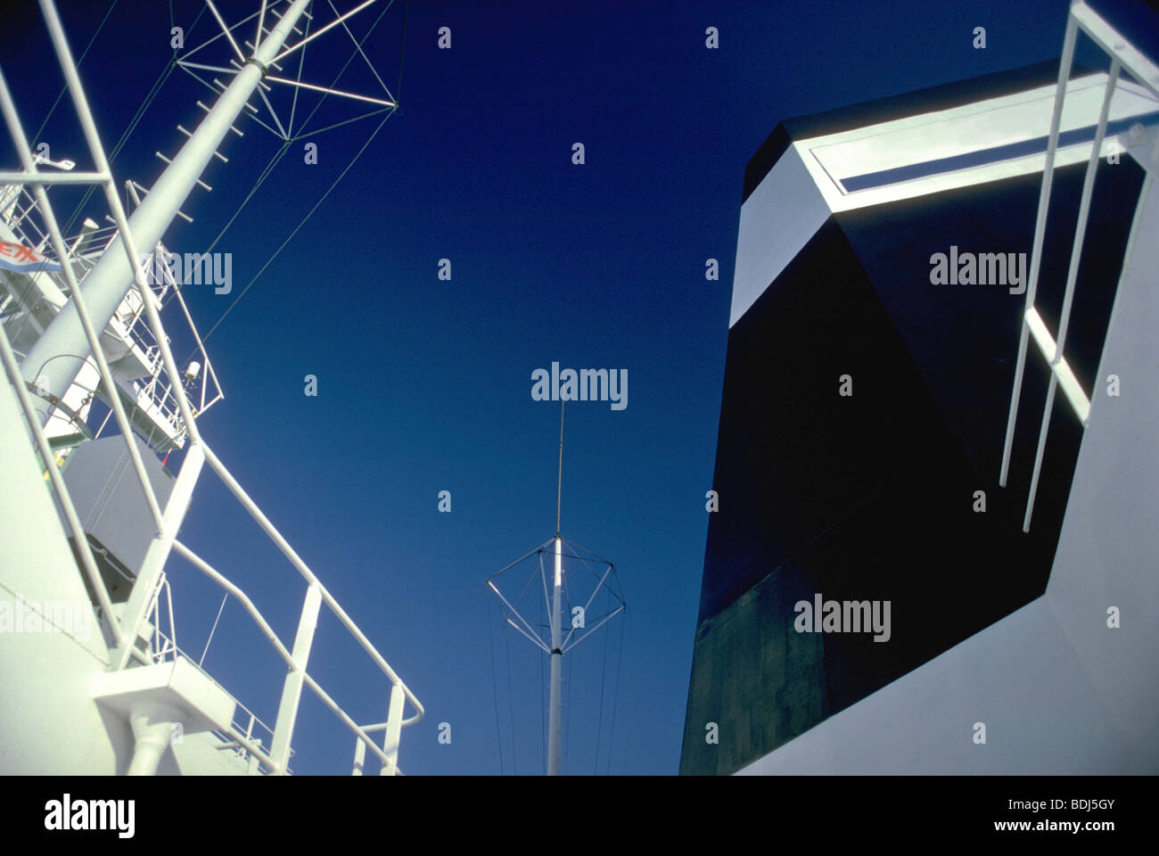 Abstract view of oil tanker bridge Stock Photo - Alamy