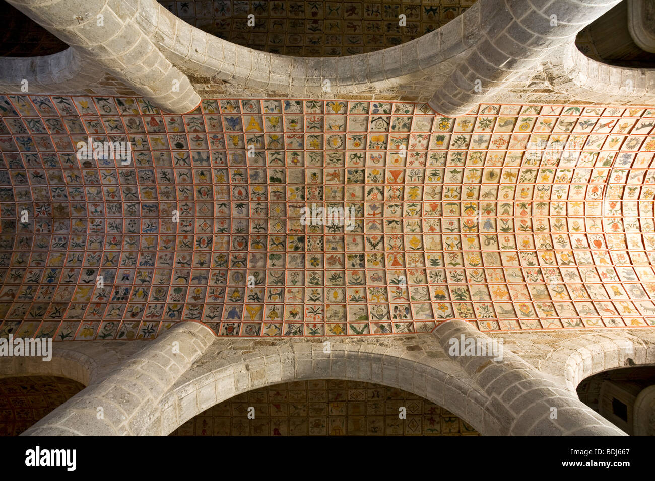 The vault of the Cheylade Romanesque church (Cantal - Auvergne - France ...