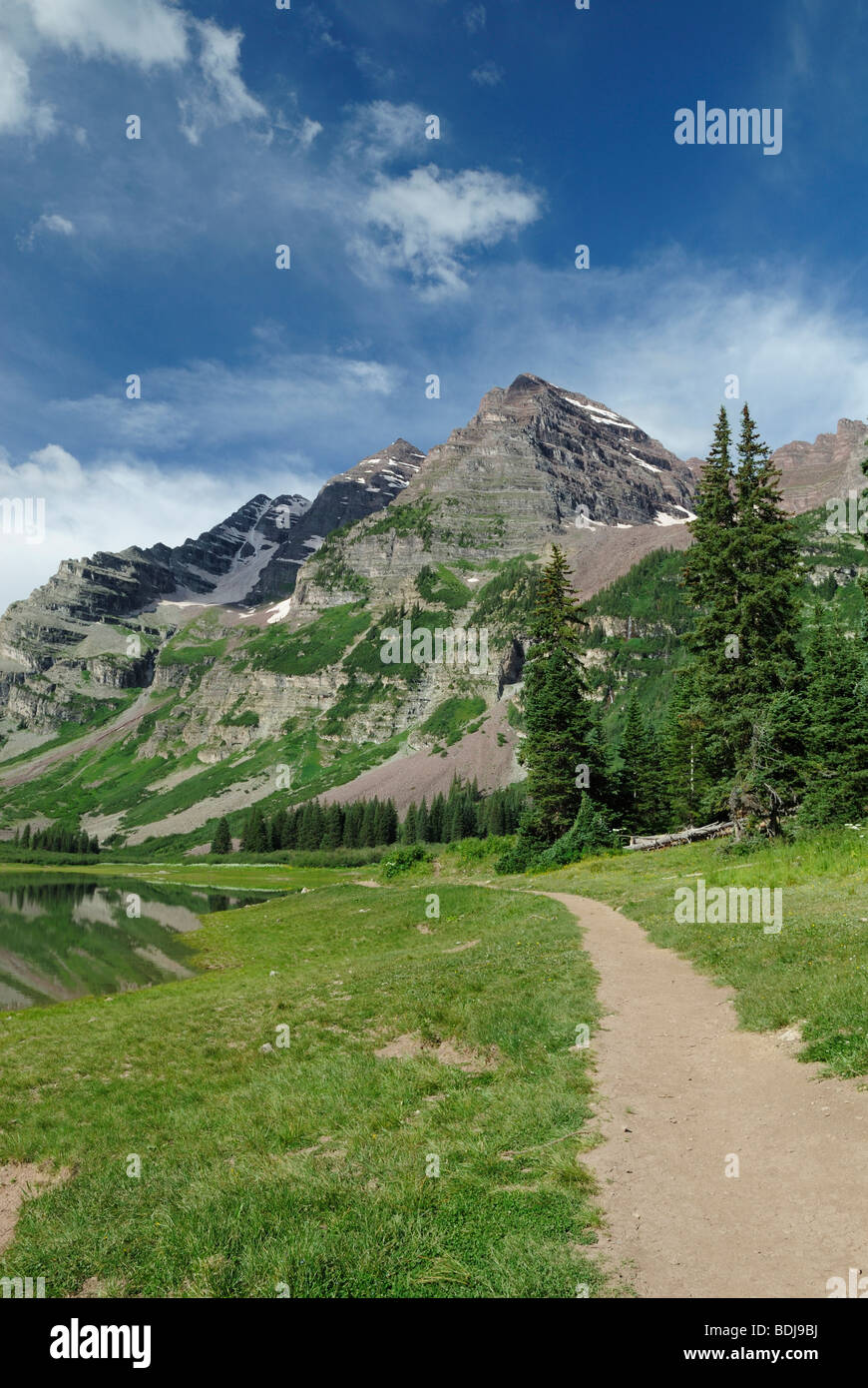 Hiking trail in Maroon Bells Wilderness, central Colorado Stock Photo ...