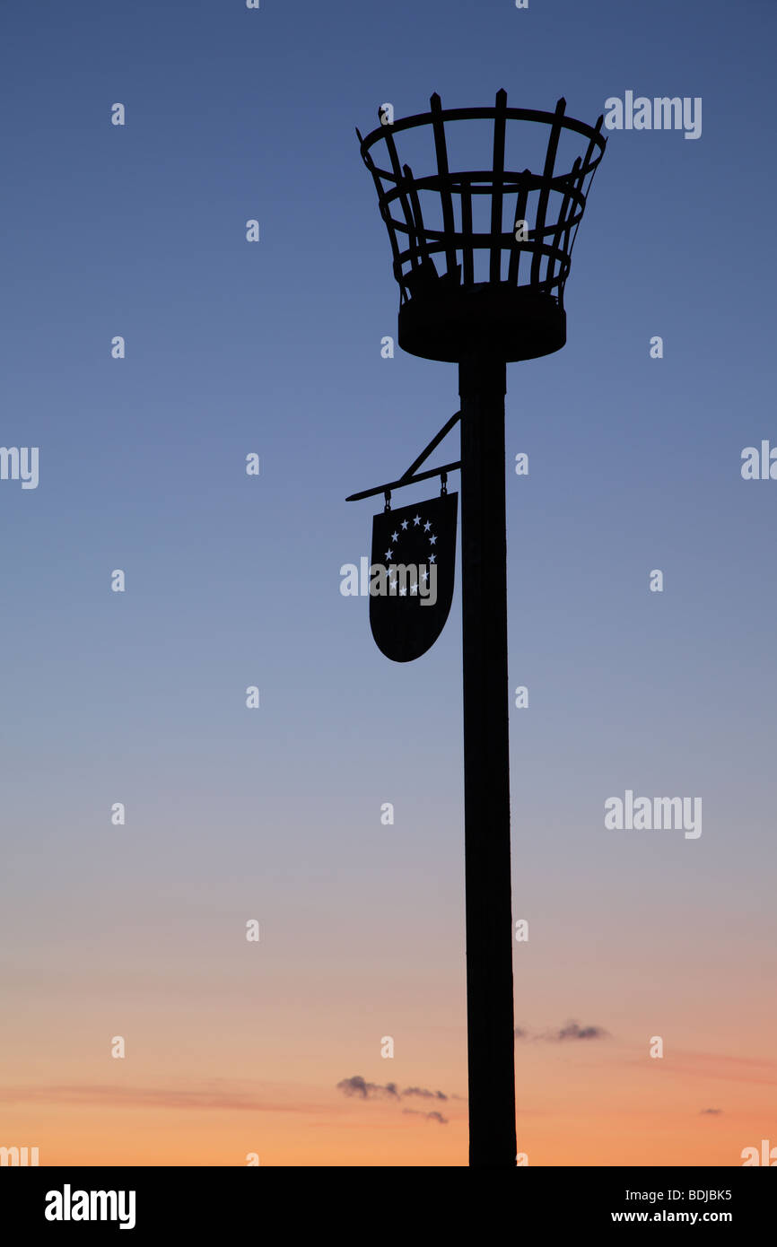 Millennium beacon fire basket at sunset, UK Stock Photo - Alamy