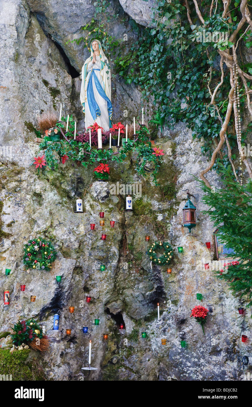 Virgin Mary Figurine in Grotto, Baden-Wurttemberg, Germany Stock Photo ...