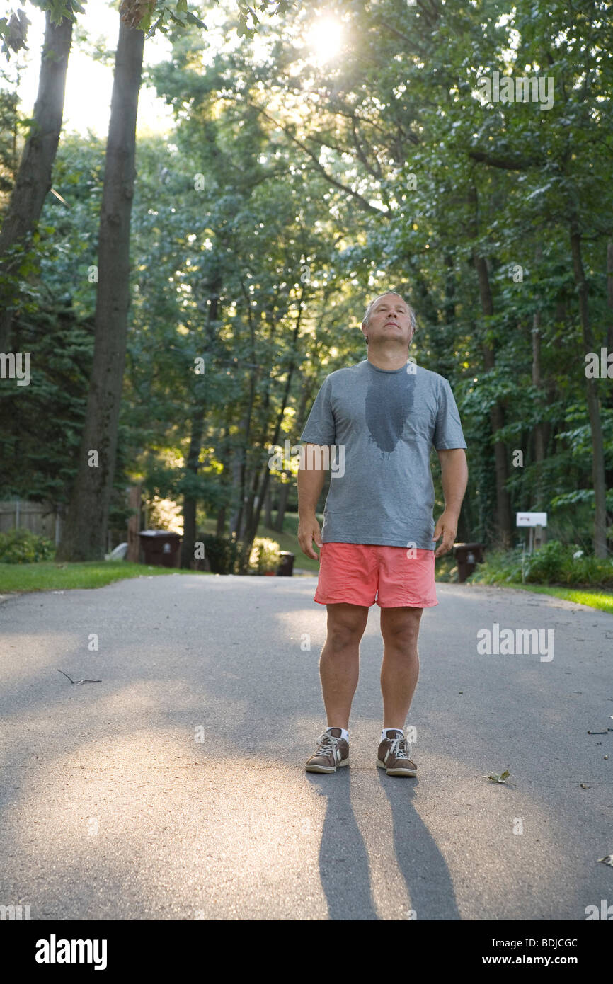 Man Resting After Morning Run Stock Photo - Alamy