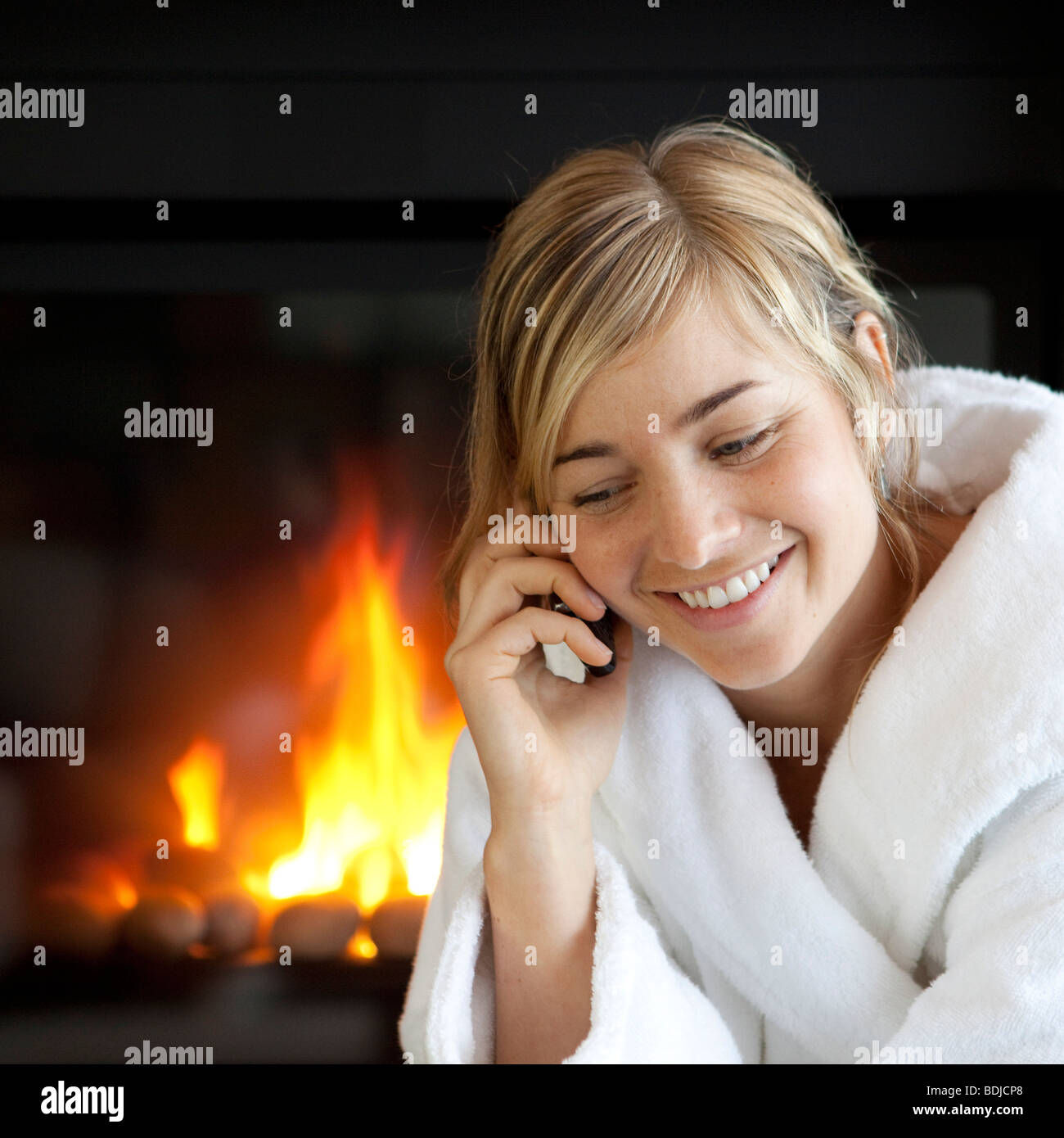 Woman hear fire hi-res stock photography and images - Alamy