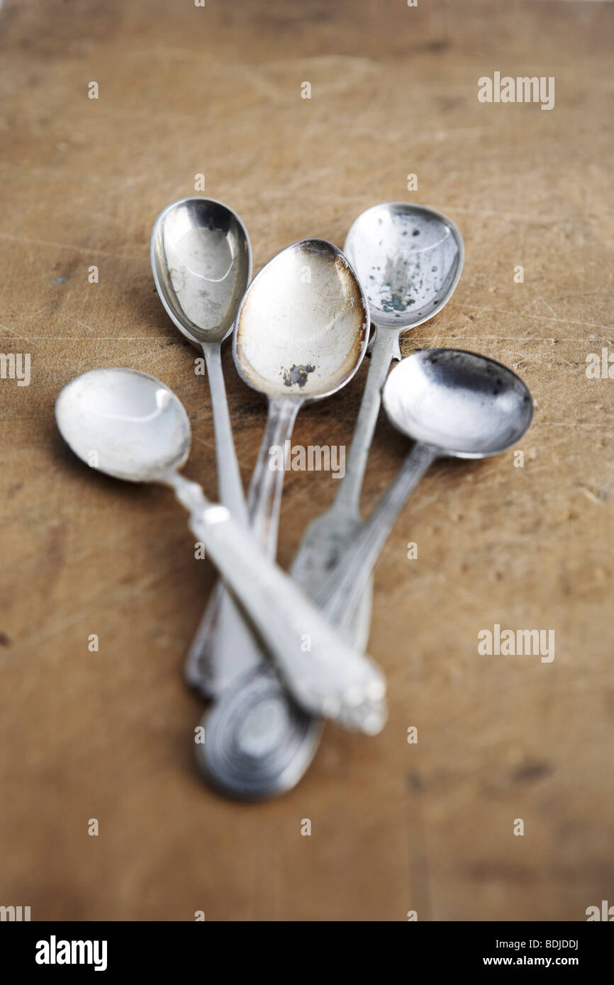 Still Life of Antique Spoons Stock Photo - Alamy