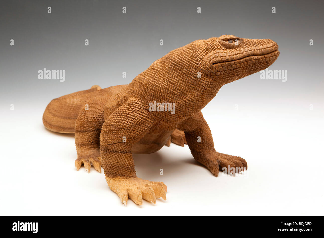 Indonesia, Bali, crafts, Ubud, carving of Komodo Dragon by master ...