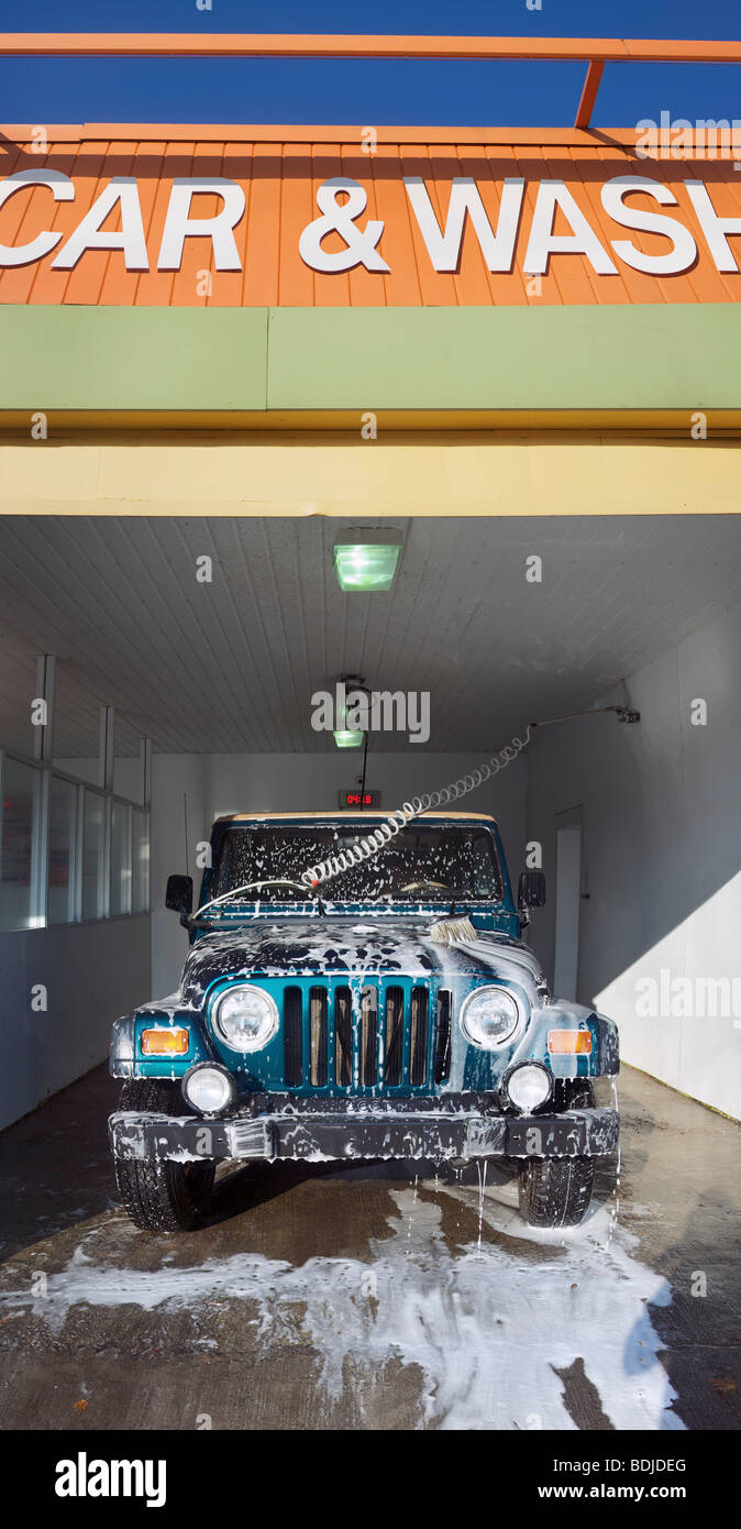Car in Car Wash Stock Photo - Alamy