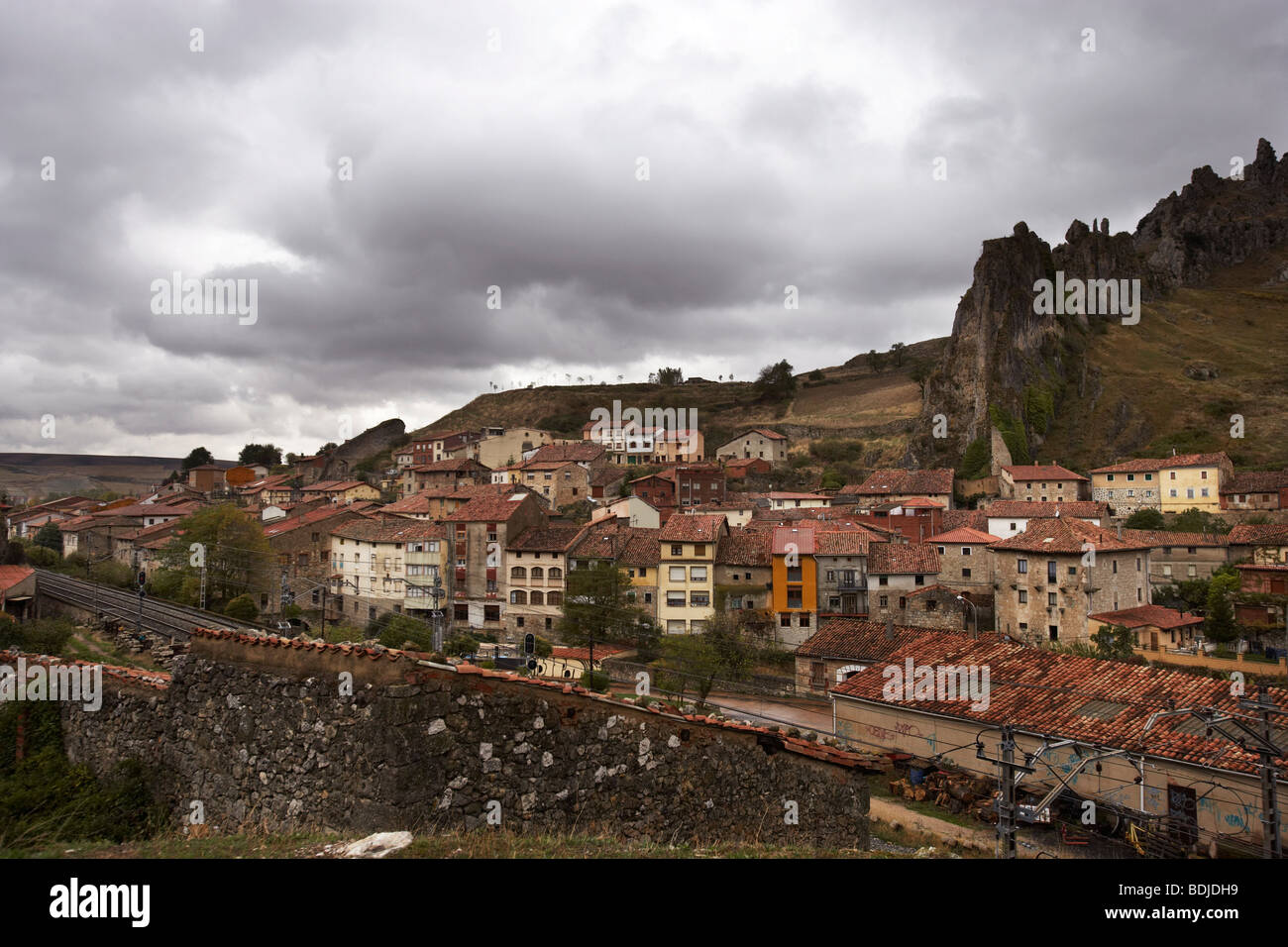 Overview of Small Town, Spain Stock Photo - Alamy
