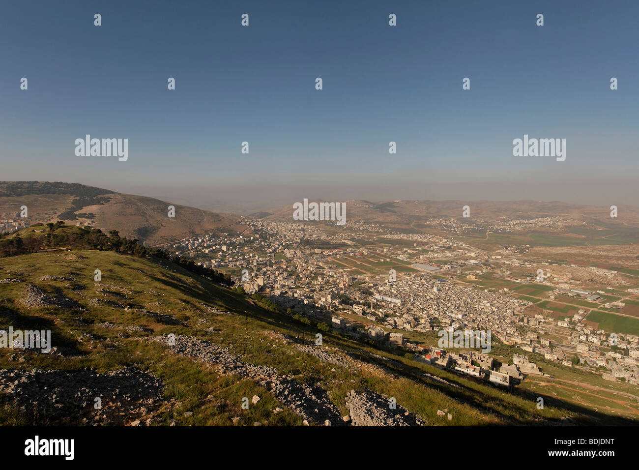 Samaria, a view of Mount Ebal and Balata as seen from Mount Gerizim ...