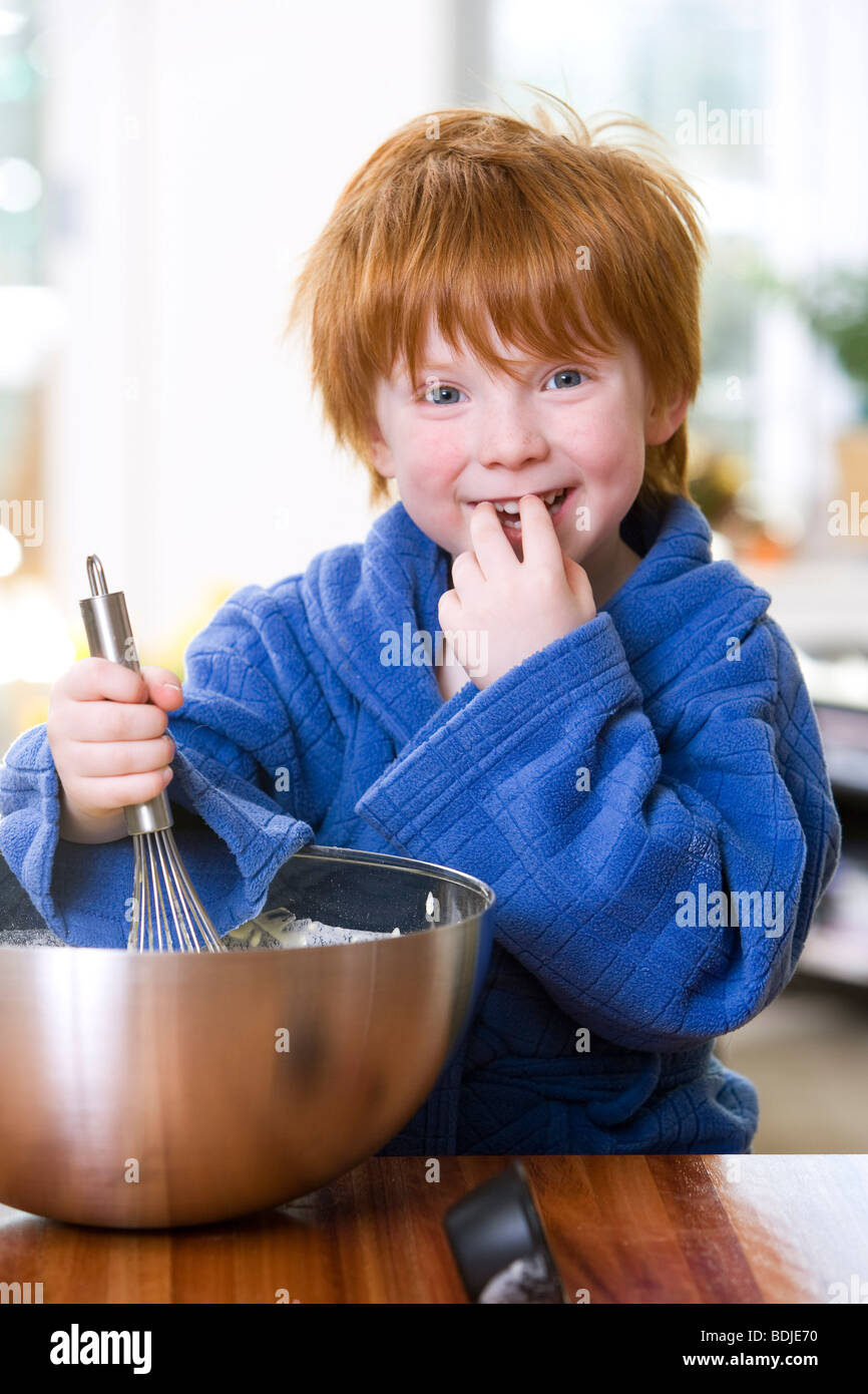 Little Boy Baking Stock Photo - Alamy